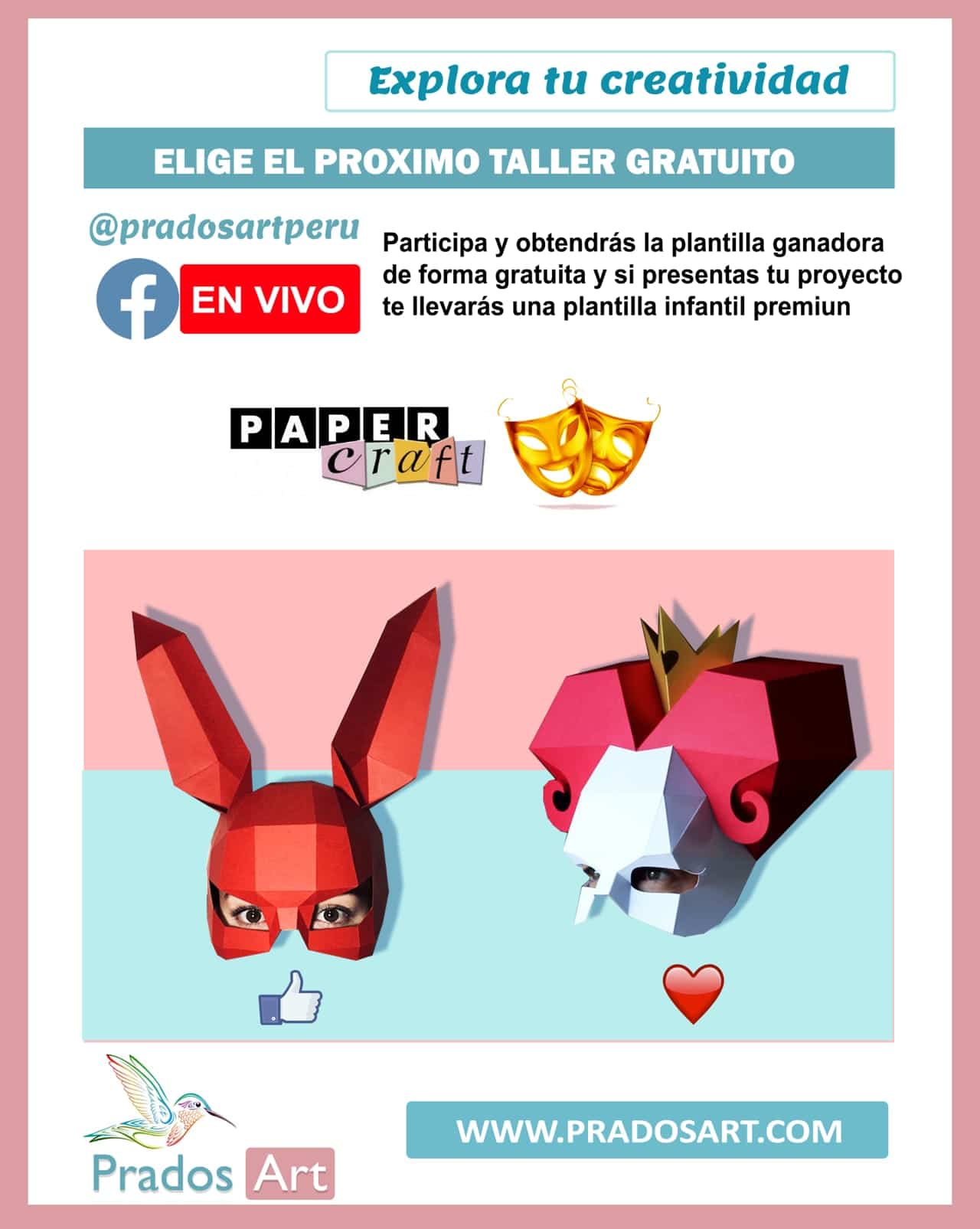 Taller Gratuito de Papercraft - Elije una opción - Prados Art ...
